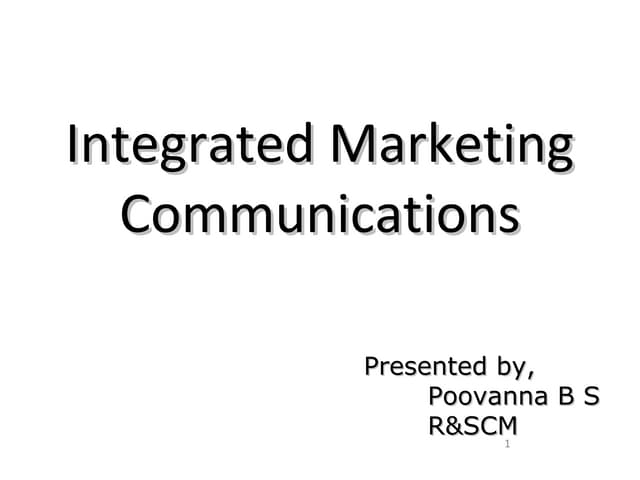 Integrated Marketing communication Tools | PPTX