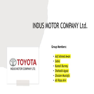Toyota Indus motor | PPTX