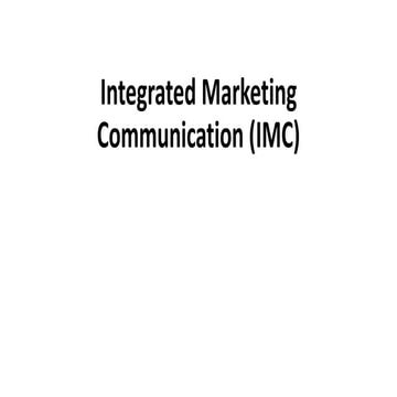 Imc 1 Pptx Marketing Integrated Communication Pptx