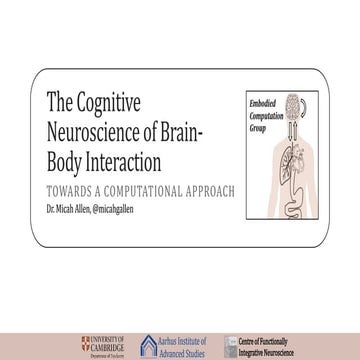 The Cognitive Neuroscience of Brain Body Interaction | PPT