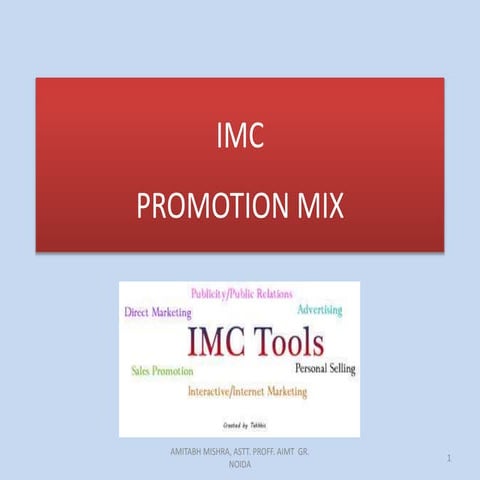 IMC Promotion Mix by Amitabh Mishra | PPT