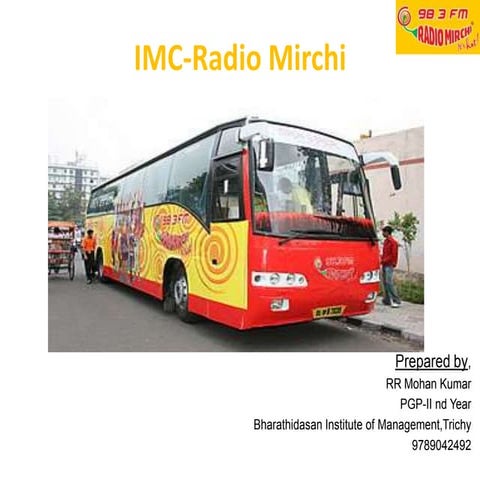 Integrated Marketing Communication of "Radio Mirchi" Brand | PPTX