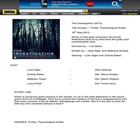 Imdb | DOCX | Crime & Harmful Acts to Individuals, Society & Human Right Violations | Sensitive ...