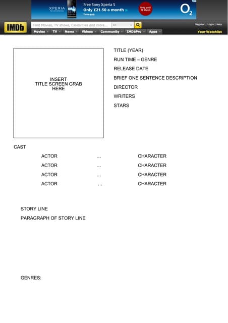 Imdb blank template | PDF