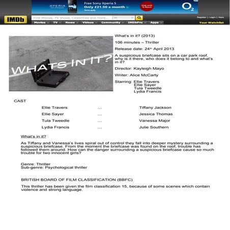 Imdb blank template | DOC