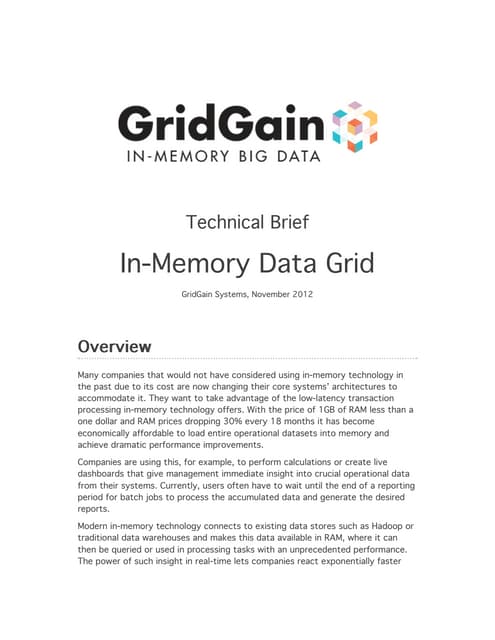 In Memory Data Grids Explained Pdf 6247