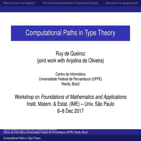 Computational Paths In Type Theory Ppt