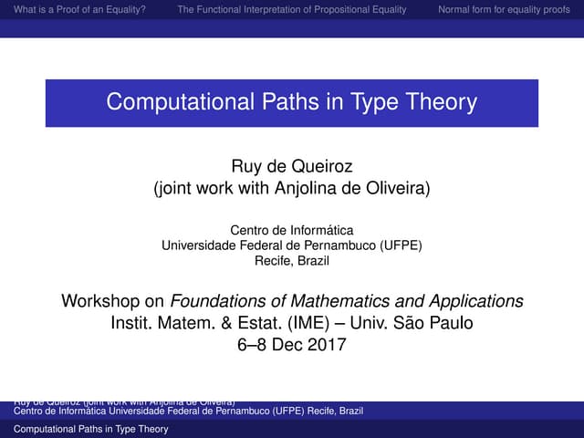 Computational Paths In Type Theory Ppt