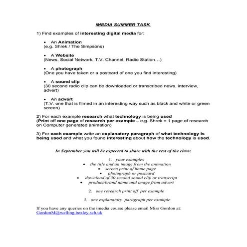 imedia summer task | DOC