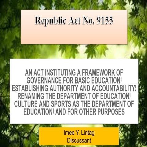 Imee y. lintag r.a. 9155 edited | PPT