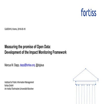 Measuring the promise of Open Data: Development of the Impact ...