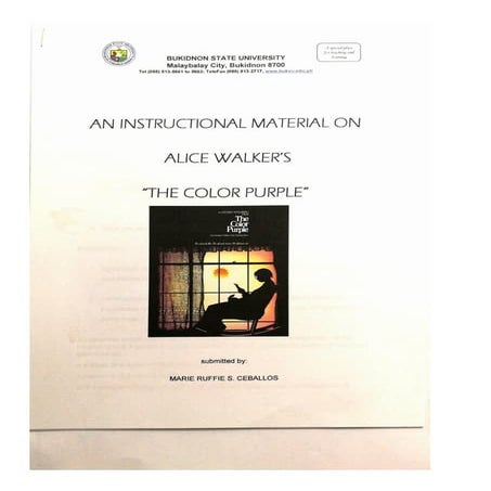 An Instructional Material on Alice Walker's "The Color Purple" | PDF