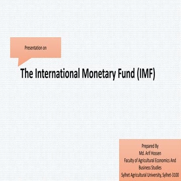 The International Monetary Fund(IMF) presentation | PPT