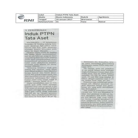 Induk PTPN Tata Aset | PDF
