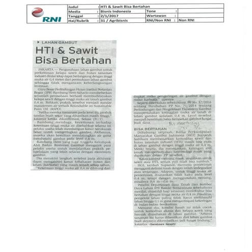 HTI & Sawit Bisa Bertahan | PDF