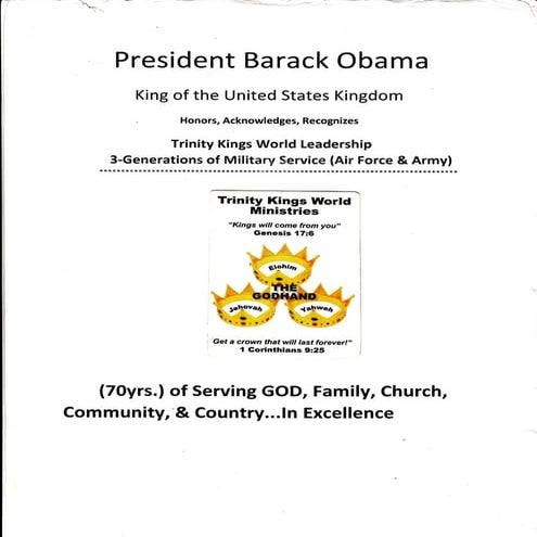 Trinity Kings World Leadership(Family Archives): King President Obama ...