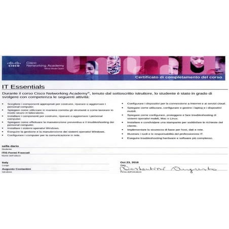 IT Essentials Certificate | PDF