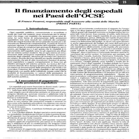 Il finanziamento degli ospedali nei paesi dell'OCSE | PDF