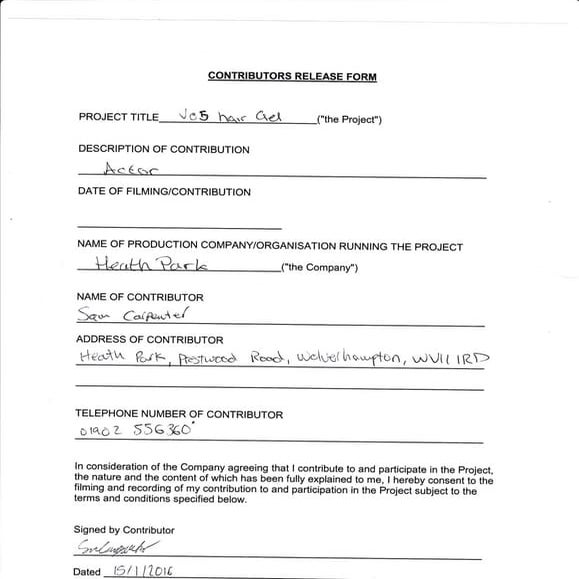 Contributors Release Form 2 | PDF