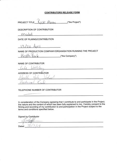 Contributors Release Form 2 | PDF