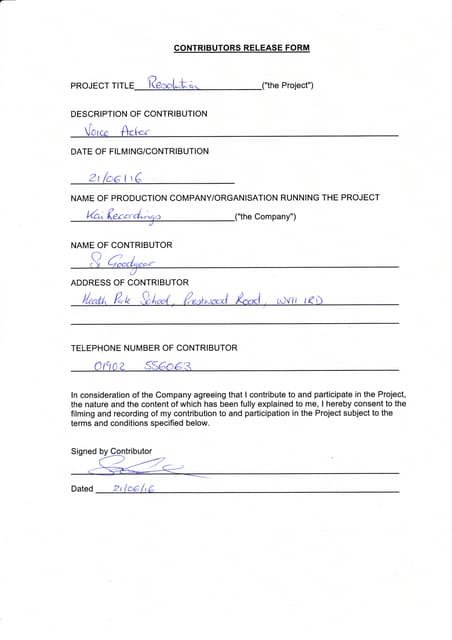 contributor form | PDF