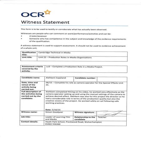 Witness Statement | PDF