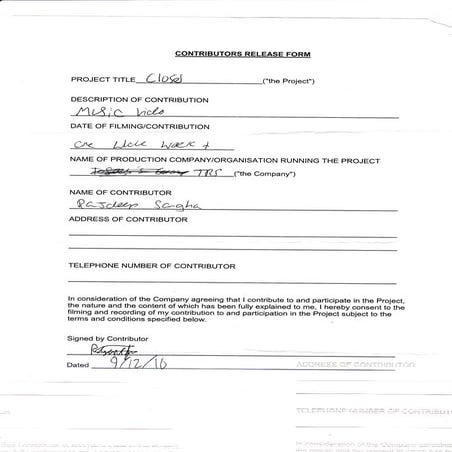 contributor release form | PDF