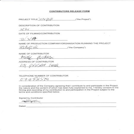 Contributor Release Forms Pdf