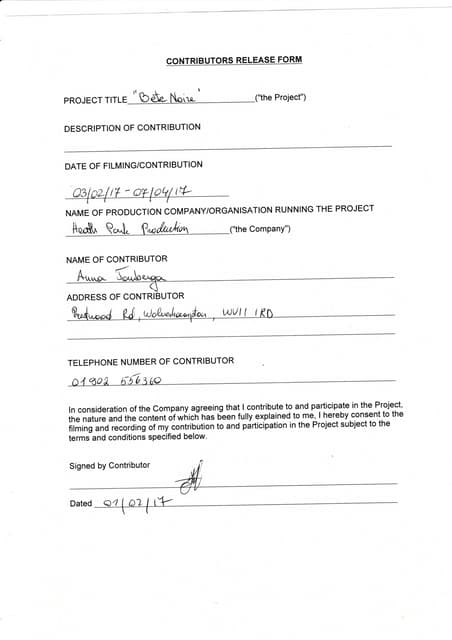 Contributors Release Form 3 | PDF