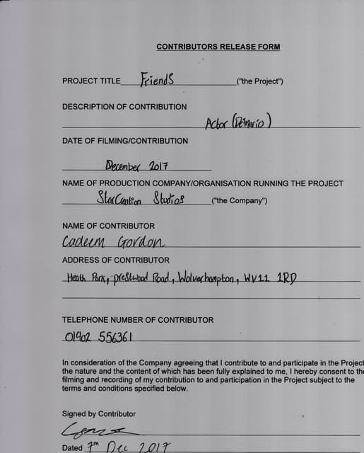 Contributors Release Form 3 | PDF