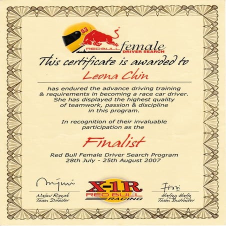 RED BULL FEMALE DRIVER SEARCH X1R | PDF