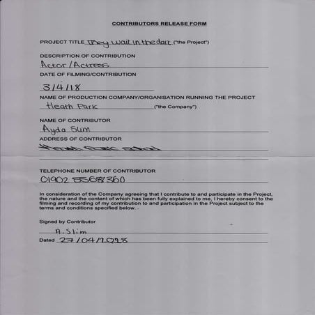 Contributors Release Form 1 | PDF