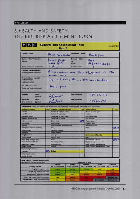 unit 3 risk assessment | PDF