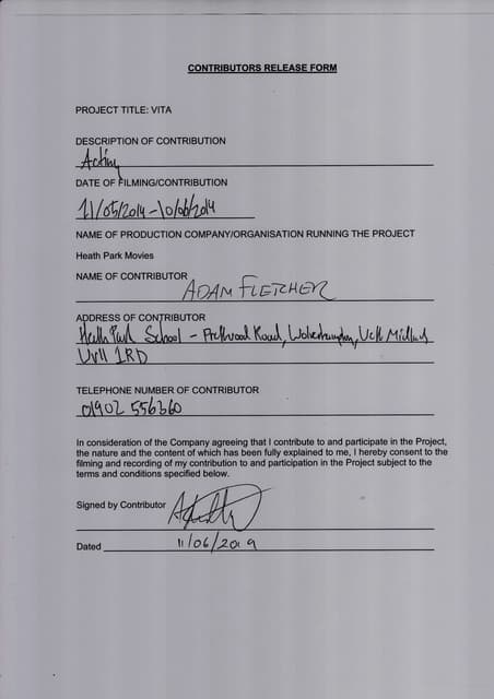 Second Contributor Release Form | PDF | Law