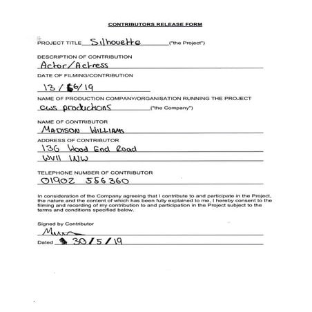 Unit 20 Contributor Release Form | PDF