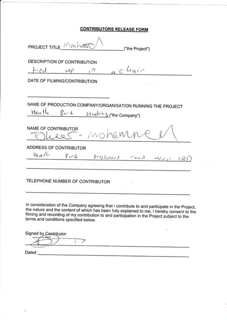 Contributors Release Form 3 | PDF