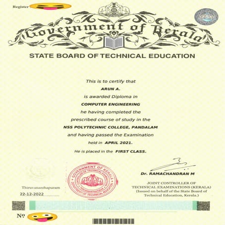 Diploma in Engineering ( Polytechnic ) Kerala Govt - Provisional ...