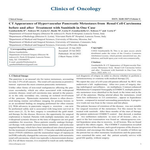 CT Appearance of Hypervascular Pancreatic Metastases from Renal Cell Carcinoma before and after ...