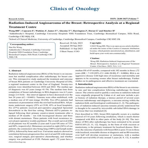 Angiosarcoma Review | PDF