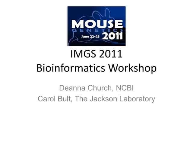 Imgc2011 bioinformatics tutorial | PPT Imgc2011 bioinformatics tutorial | PPT