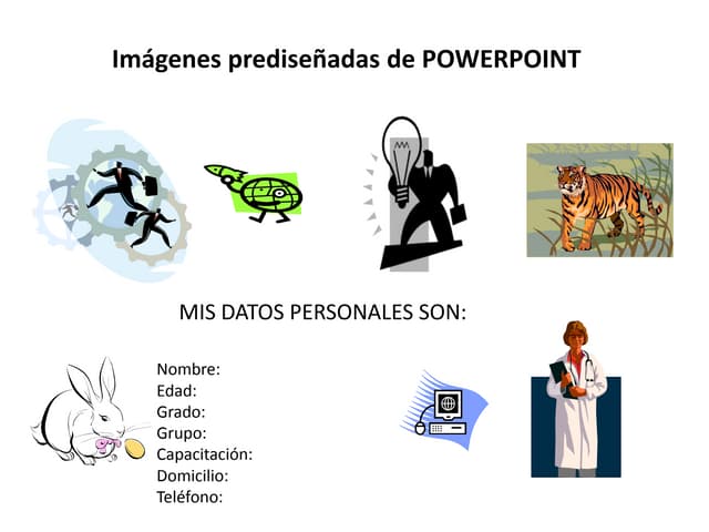 Como insertar imagenes prediseñadas en power point