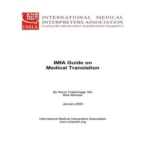 IMIA Medical Translation Guide | PDF | Desktop Publishing | Computer ...