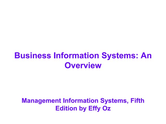 introduction to management information systems (MIS) | PPTX