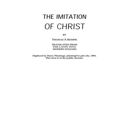 Imitation of Christ | PDF