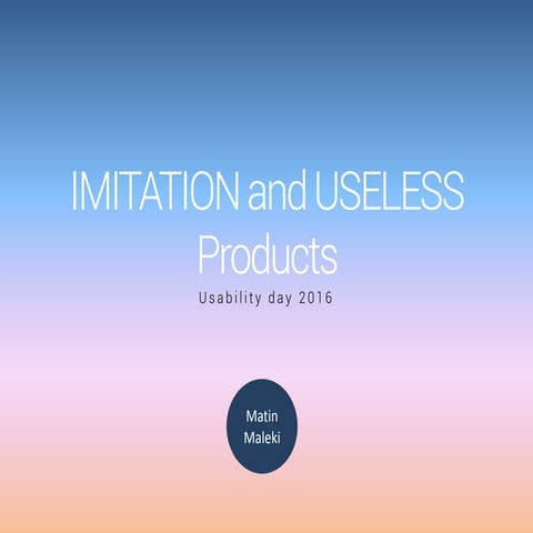Imitation and useless Products - Matin Maleki | PDF