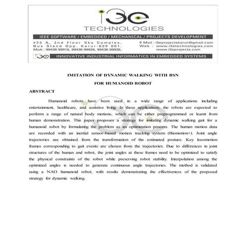 Parameter study of stable walking gaits for nao humanoid robot | PDF