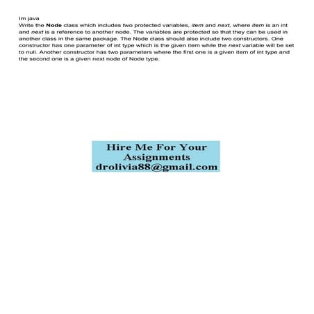 Im Java Write The Node Class Which Includes Two Protected Vpdf 