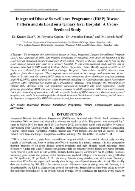 Integrated diseases surveillance programme | PPT