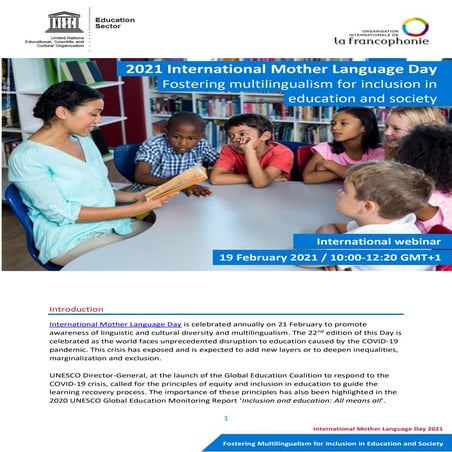 Fostering multilingualism for inclusion in education and society | PDF
