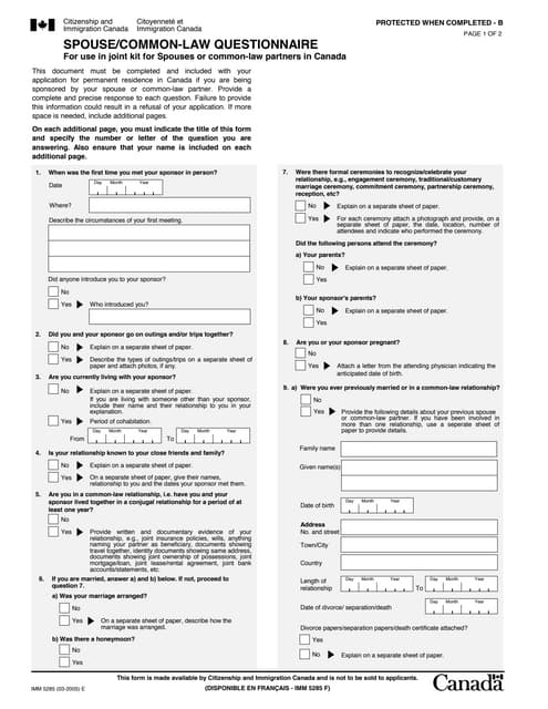 IMM 5669E: Schedule A - Background/Declaration